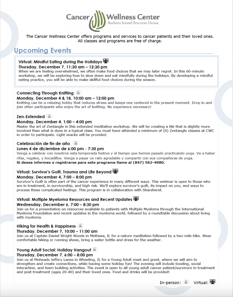 New To The Center | Cancer Wellness Center